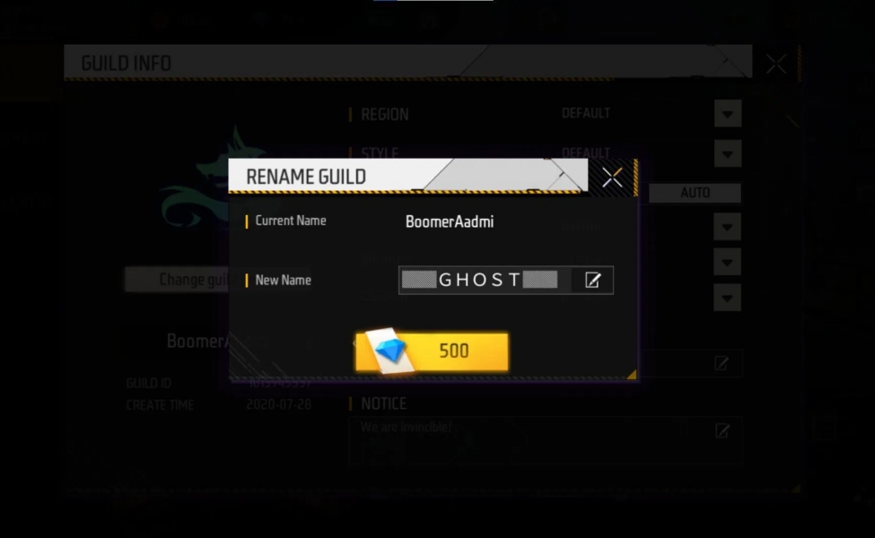 1000 FF Guild Name: Cool & Unique Free Fire Names