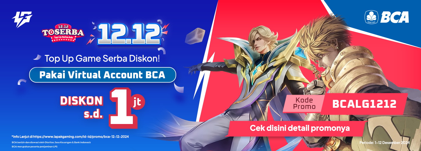 Promo BCA Lapakgaming 12.12! Diskon Top Up hingga Rp1.000.000,- untuk ...