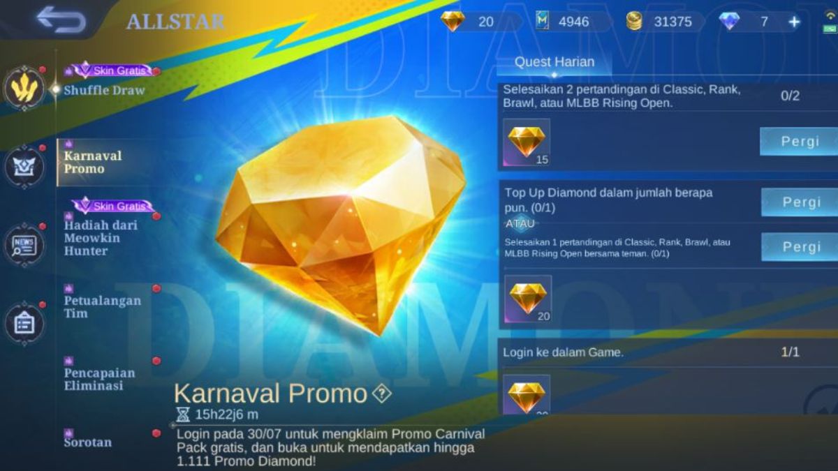 Diamond Kuning ML Agustus 2025: Jadwal, Rekomendasi Skin Epic, dan Cara ...