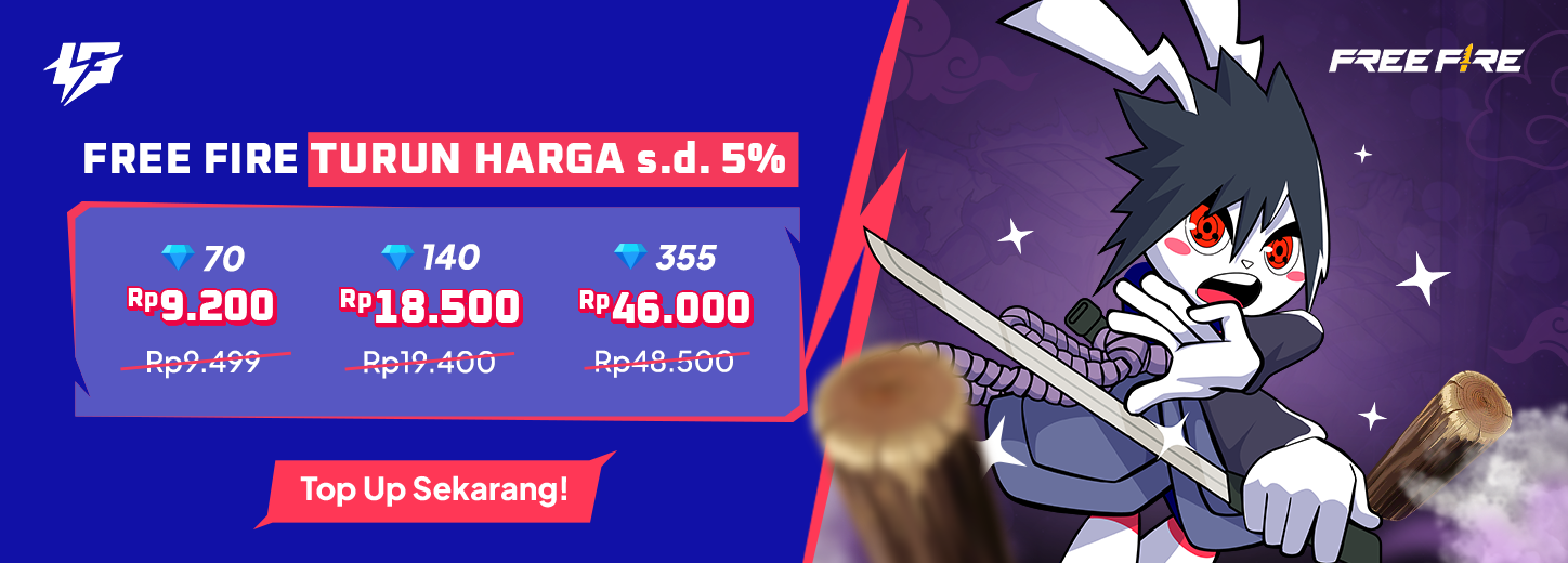 Top Up Free Fire (FF) Termurah Diskon 16%
